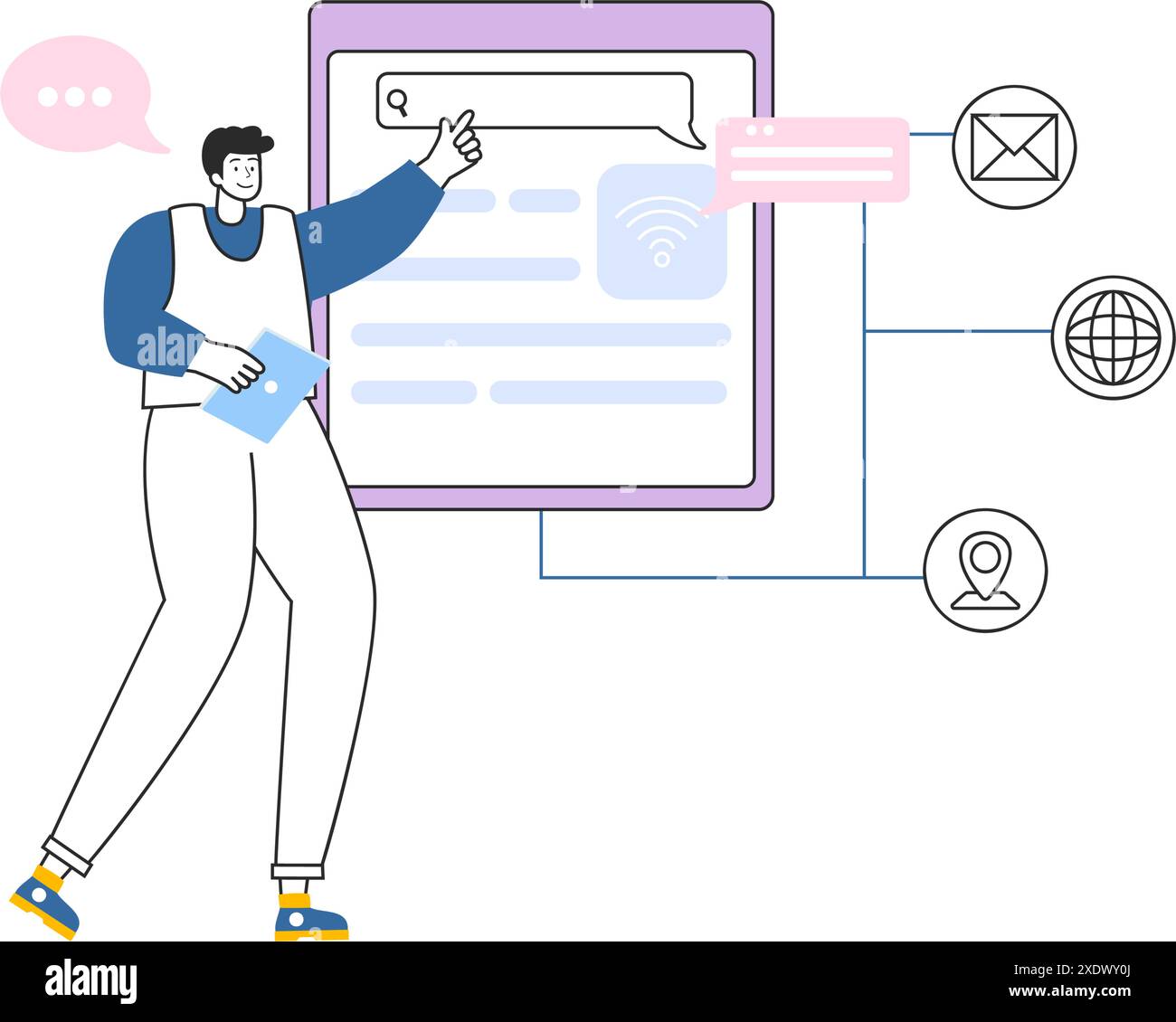 Intranet Internet Network Connection Technology Vector Illustration to ...