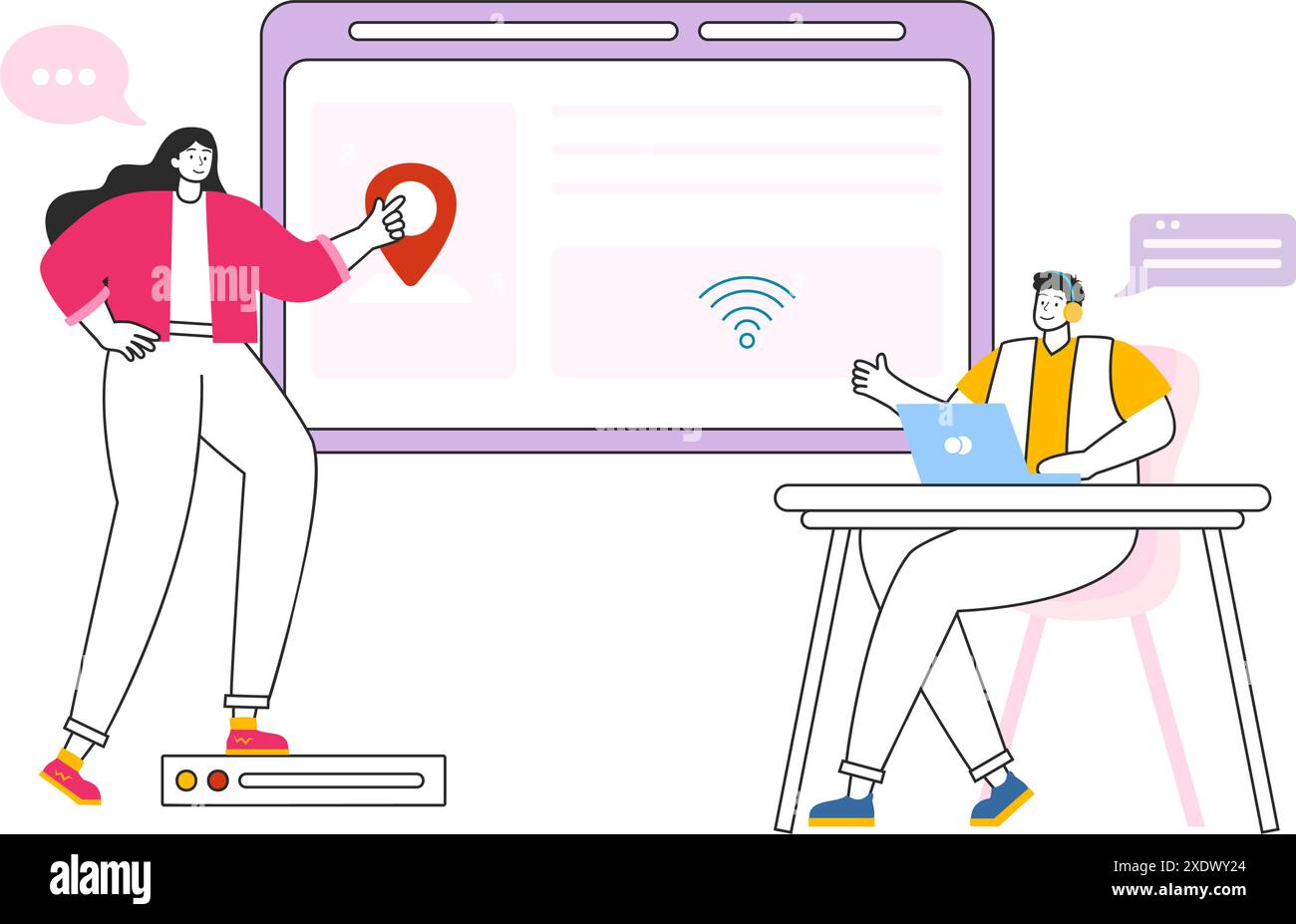 Intranet Internet Network Connection Technology Vector Illustration to ...