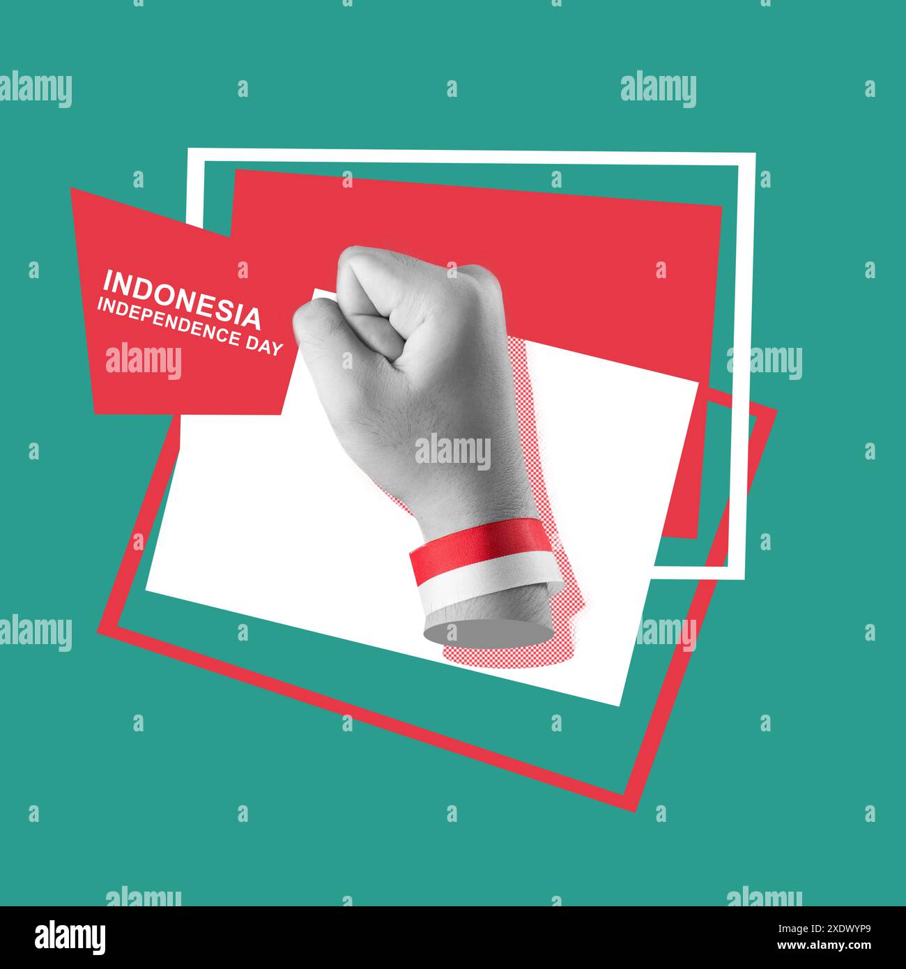Human hand with Indonesian flag ornament to celebrate Indonesian ...