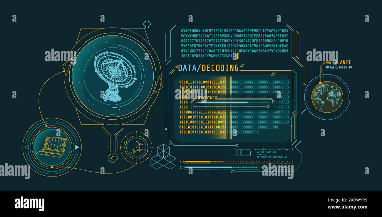Interface screen for decoding radio telescope data Stock Vector Image & Art - Alamy