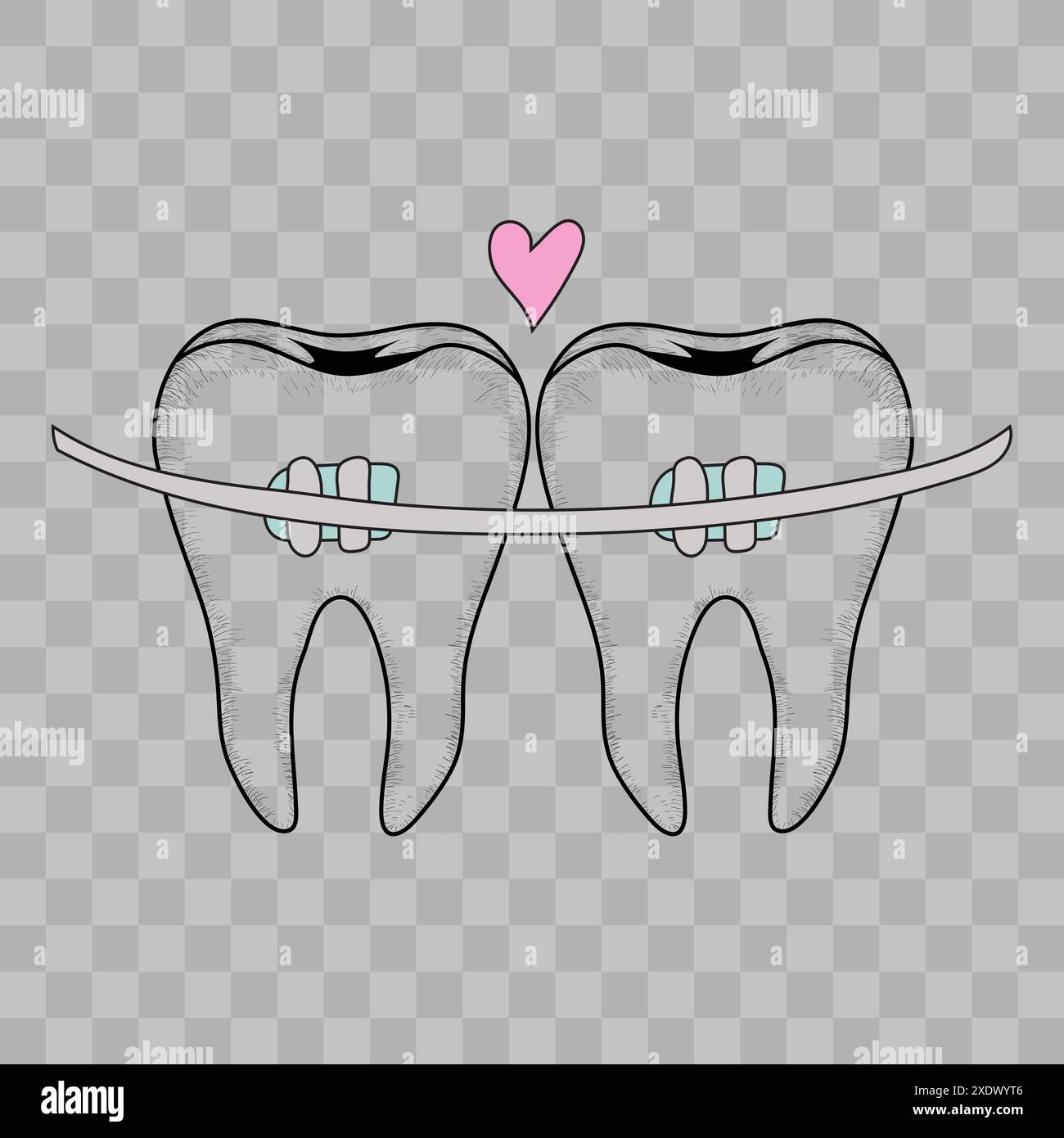 Braces on the teeth, braces sticker, braces isolated on transparent ...