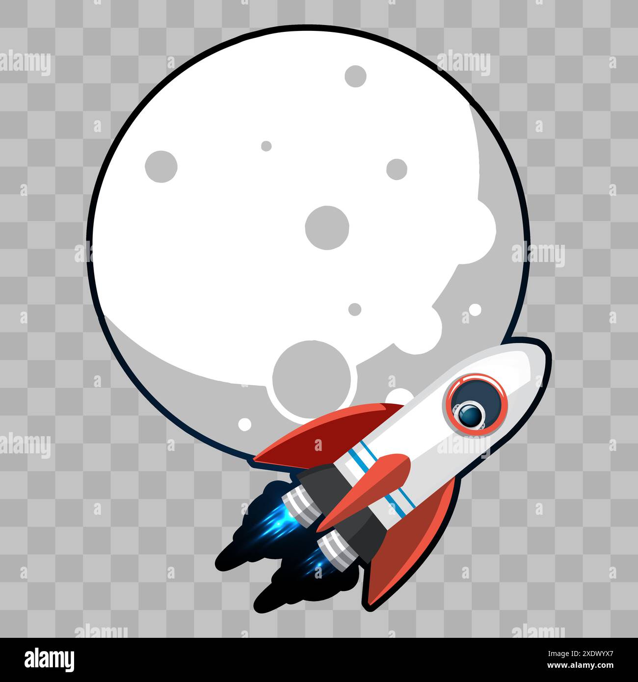 Rocket flying to moon hi-res stock photography and images - Alamy