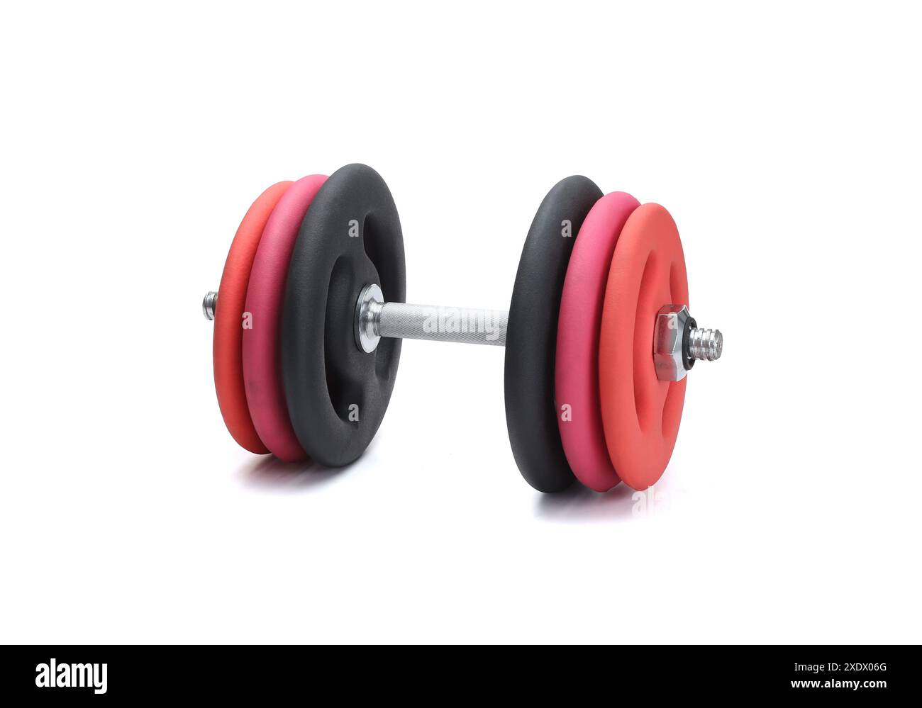 neoprene rubber coated dumbbells isolated on white background Stock ...