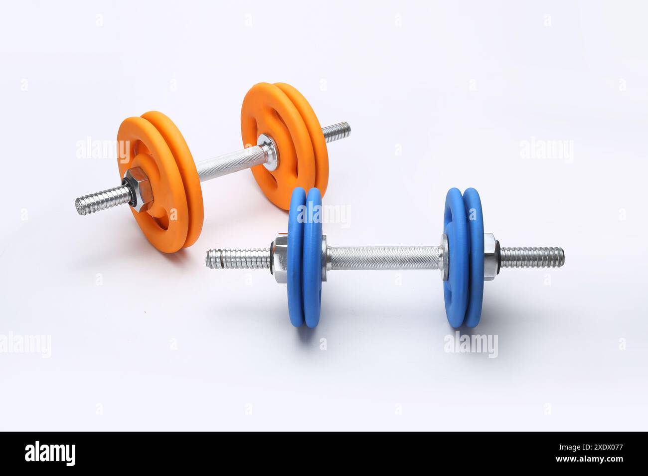 neoprene rubber coated dumbbells isolated on white background Stock ...