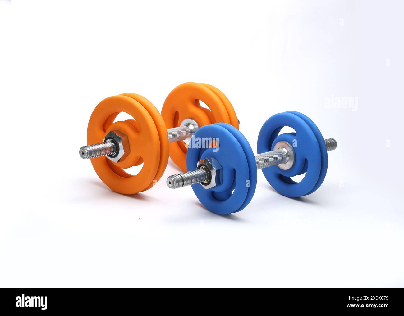 neoprene rubber coated dumbbells isolated on white background Stock ...