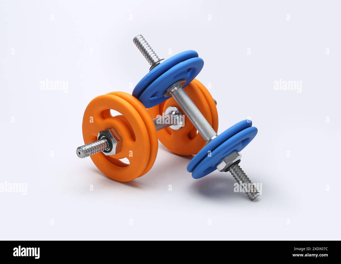 neoprene rubber coated dumbbells isolated on white background Stock ...