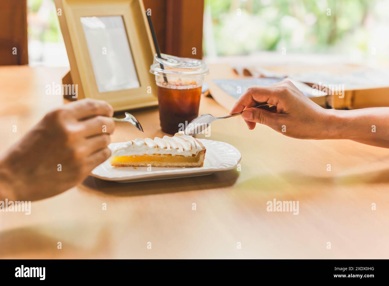 Fat woman eating slice cake hi-res stock photography and images - Alamy