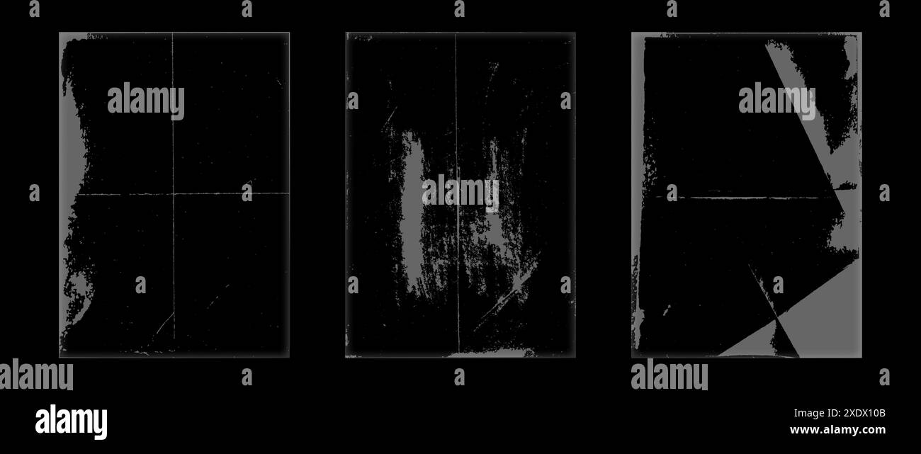 Rough grunge overlay set. Folded wrinkled paper photocopy texture ...