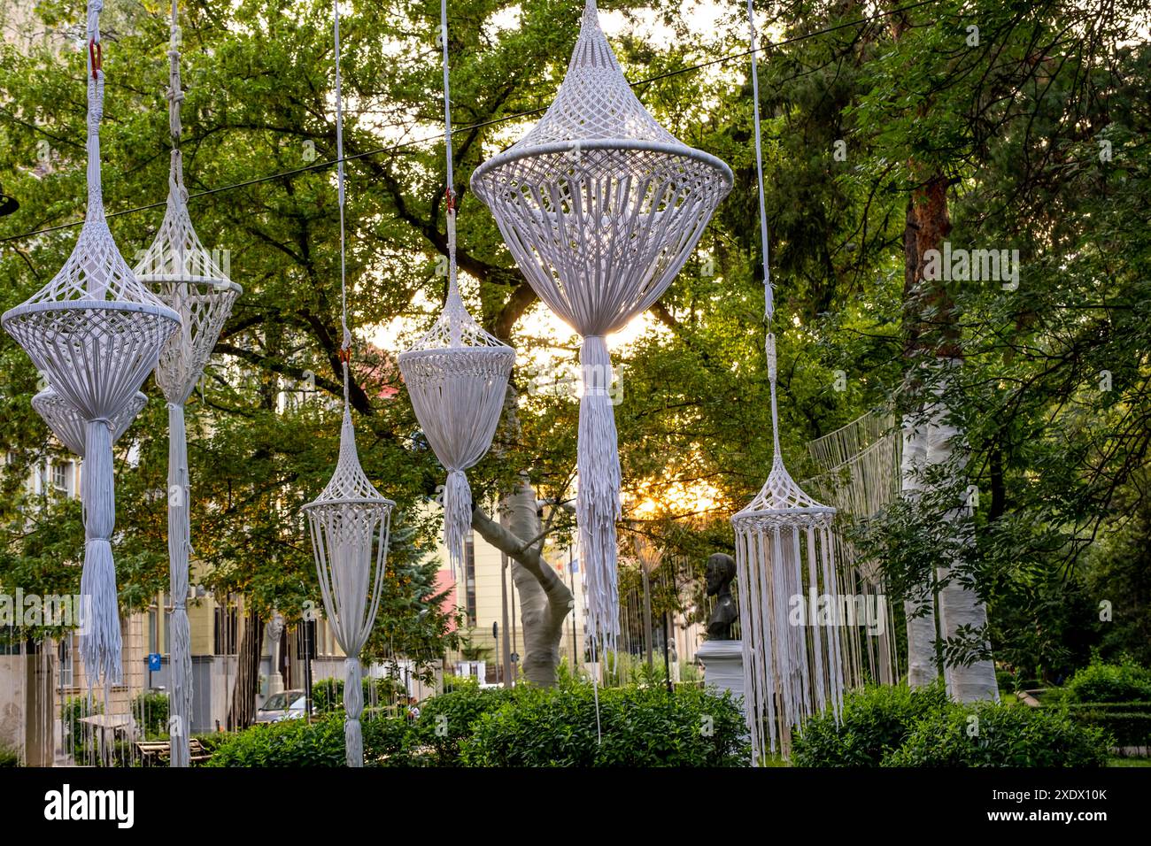 Sibiu City, Romania - 20 June 2024. artistic creations from the white ...