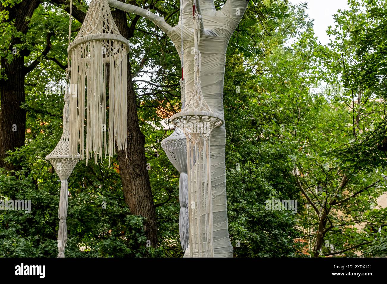 Sibiu City, Romania - 20 June 2024. artistic creations from the white ...