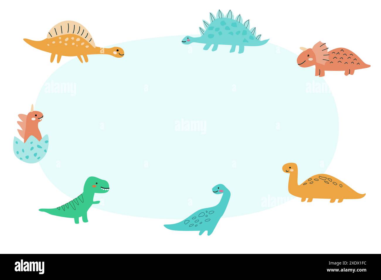 Childrens dinosaurs set, baby animals background. Dinosaurs characters ...