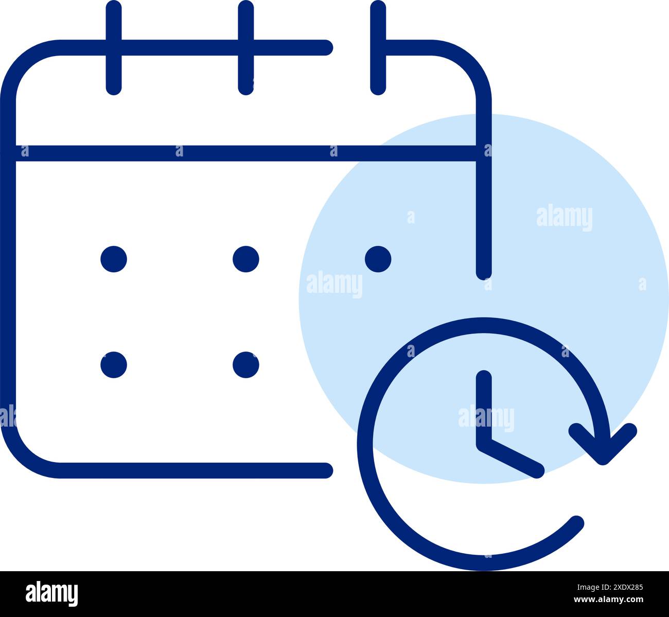 Calendar and clock. Time management and scheduled events. Pixel perfect ...