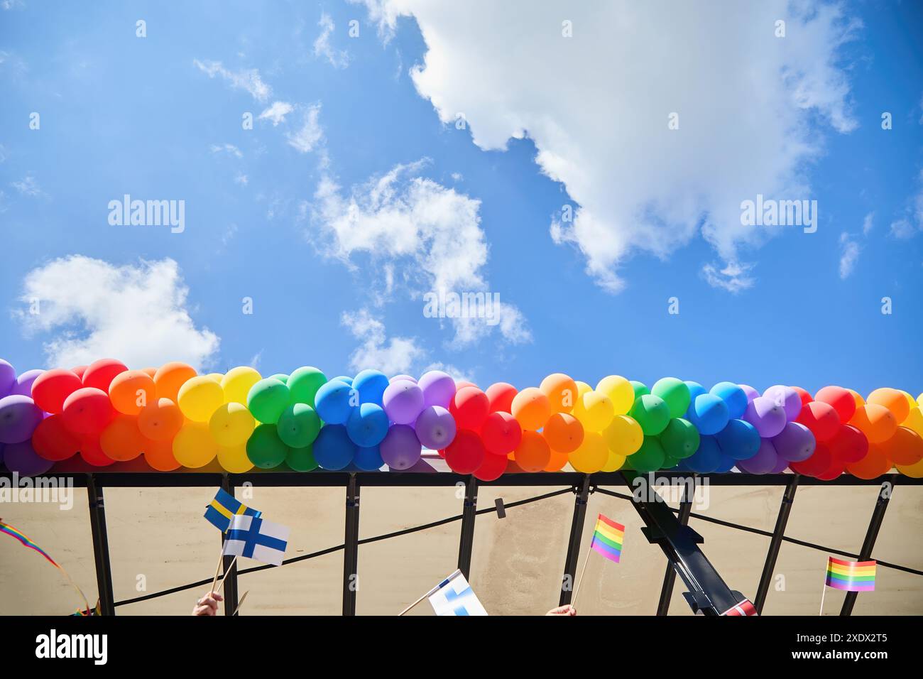 Festival Celebration with Flags and Balloons Stock Photo - Alamy