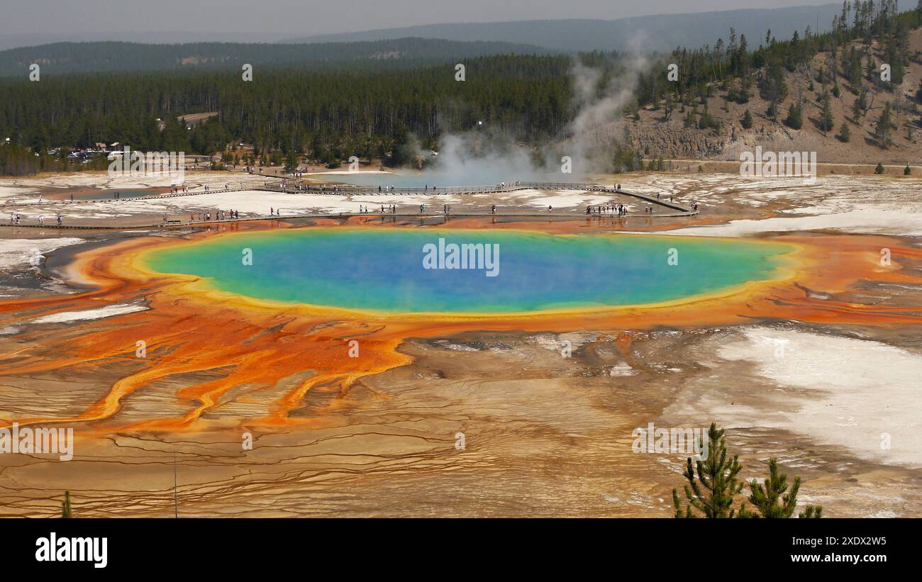 Grand Prismatic Spring in Yellowstone National Park is the largest hot ...