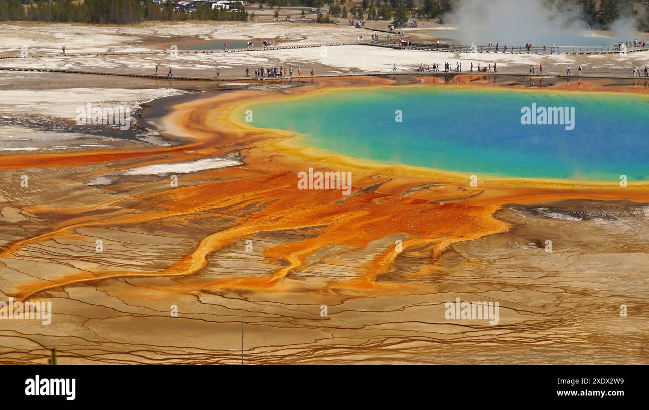 Grand Prismatic Spring in Yellowstone National Park is the largest hot ...