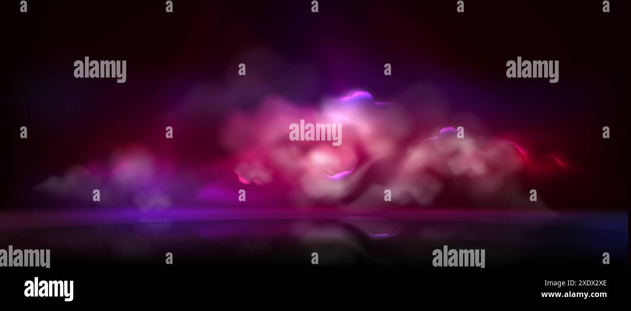 Pink neon light smoke bg. Space game cloud surface background ...