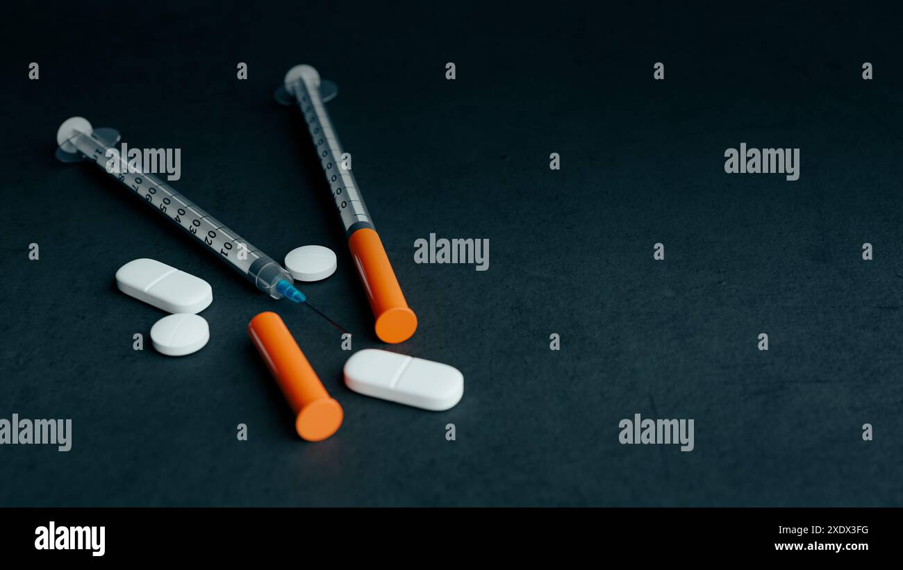 Concept background warning of the dangers of drug crime. 3d rendering ...