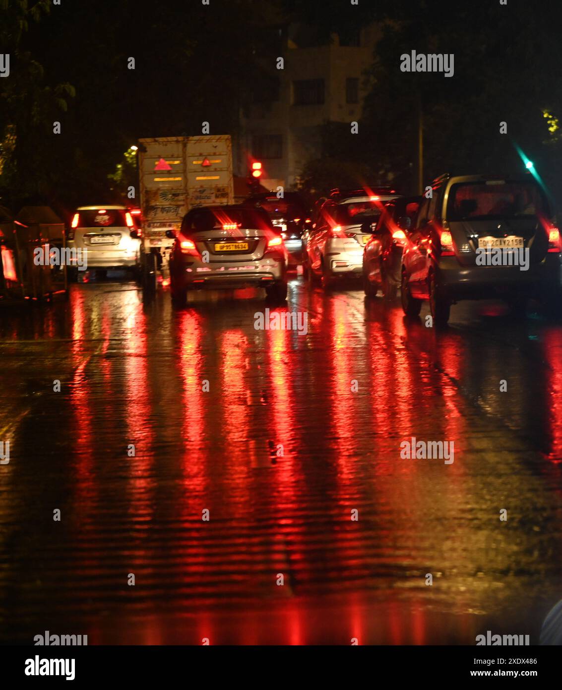 NEW DELHI, INDIA - JUNE 24: Light rain at ITO in New Delhi, India, on ...
