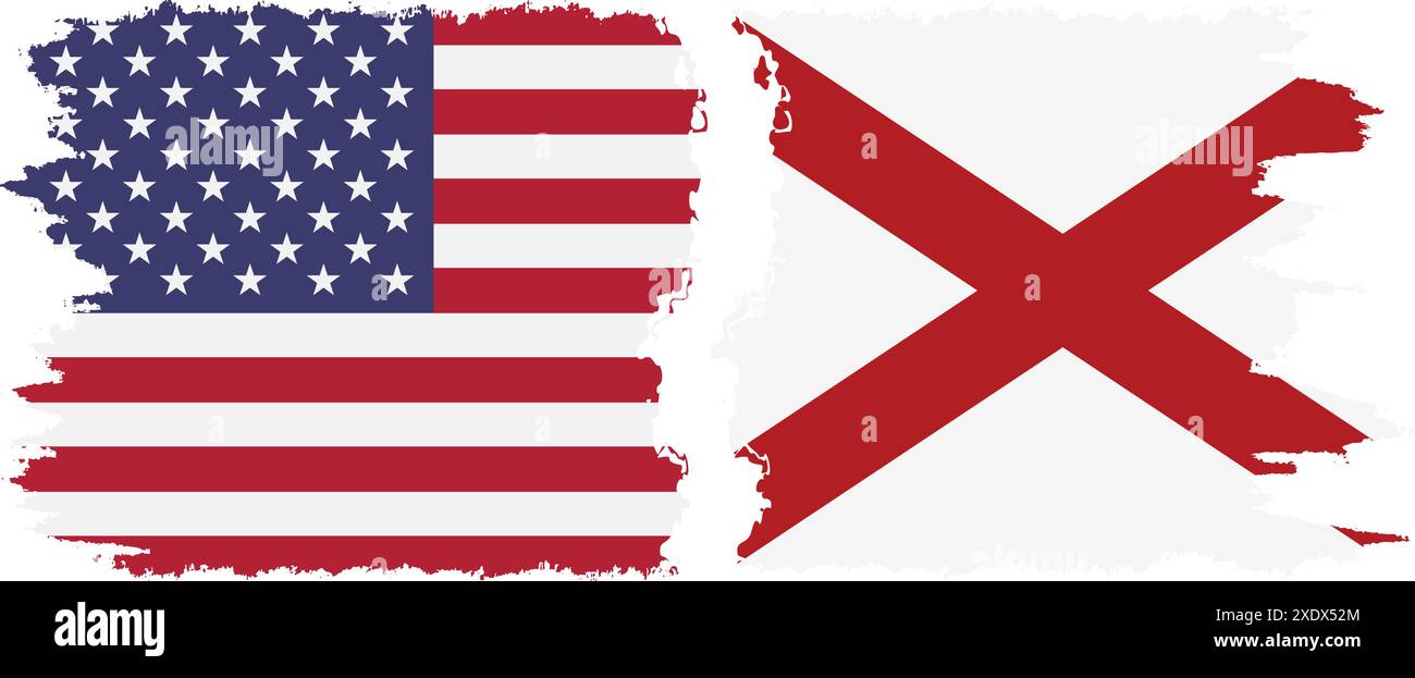 Alabama us state grunge flag hi-res stock photography and images - Alamy