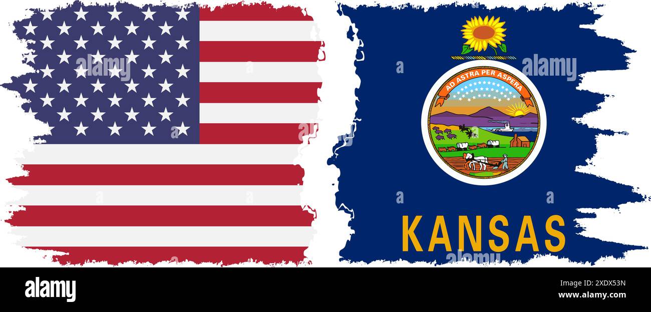 Kansas state usa grunge hi-res stock photography and images - Alamy