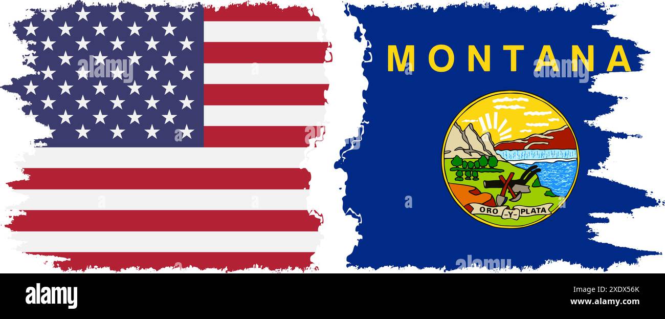 Montana us usa flags Stock Vector Images - Alamy