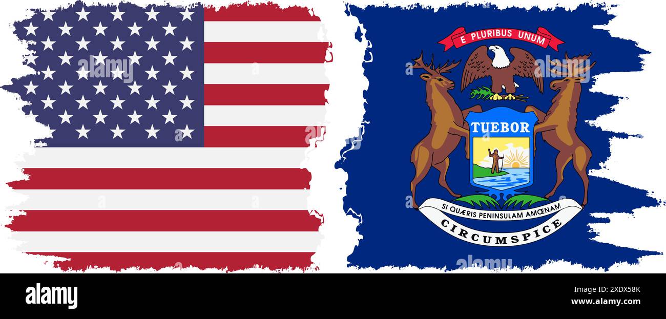 Michigan history usa Stock Vector Images - Alamy