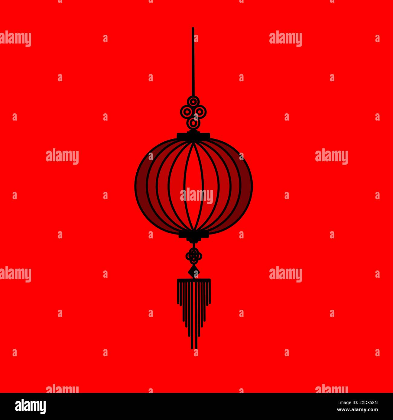 The chinese lamp lunar new year red background Stock Vector Image & Art ...