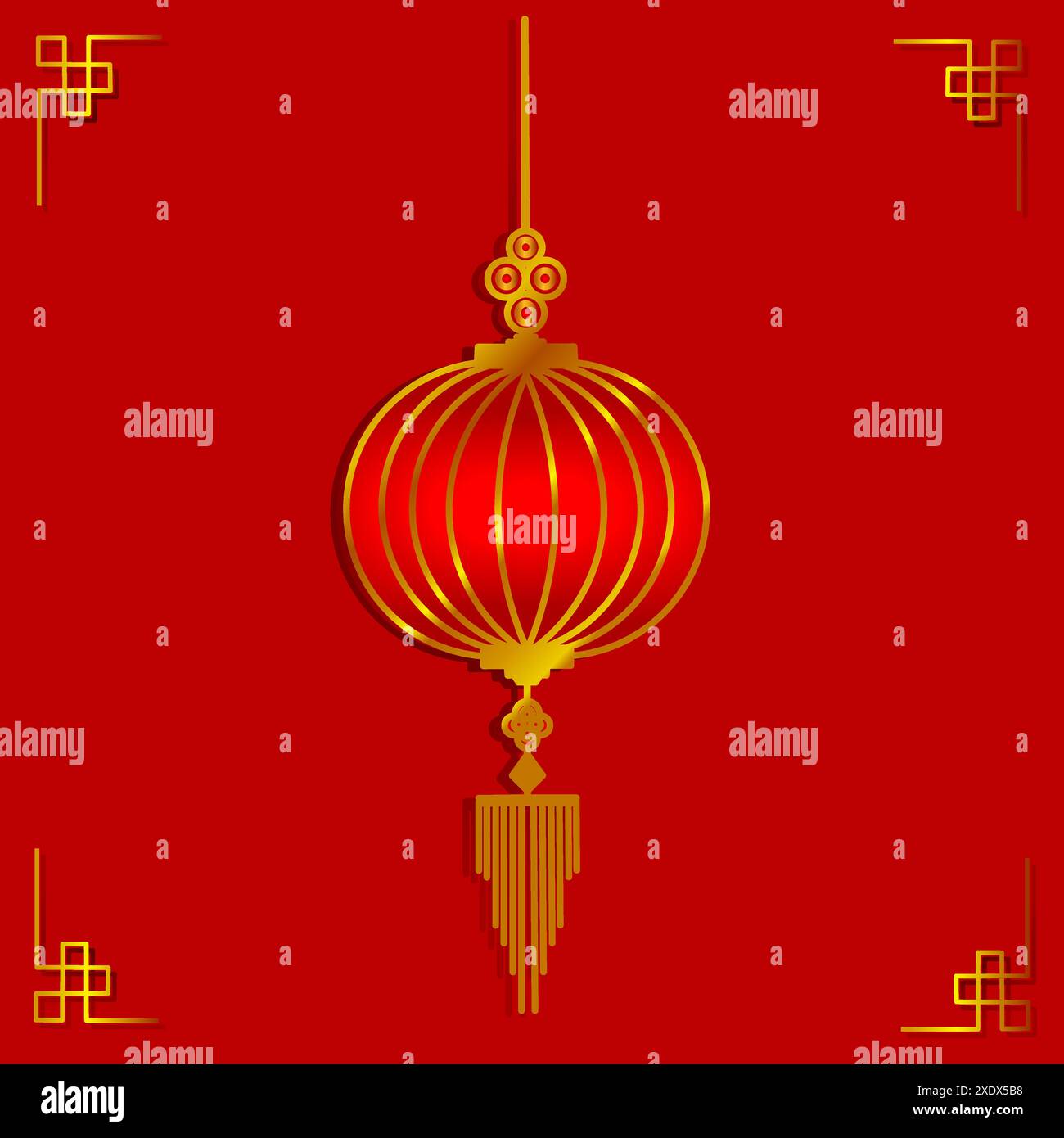The chinese lamp lunar new year red background Stock Vector Image & Art ...