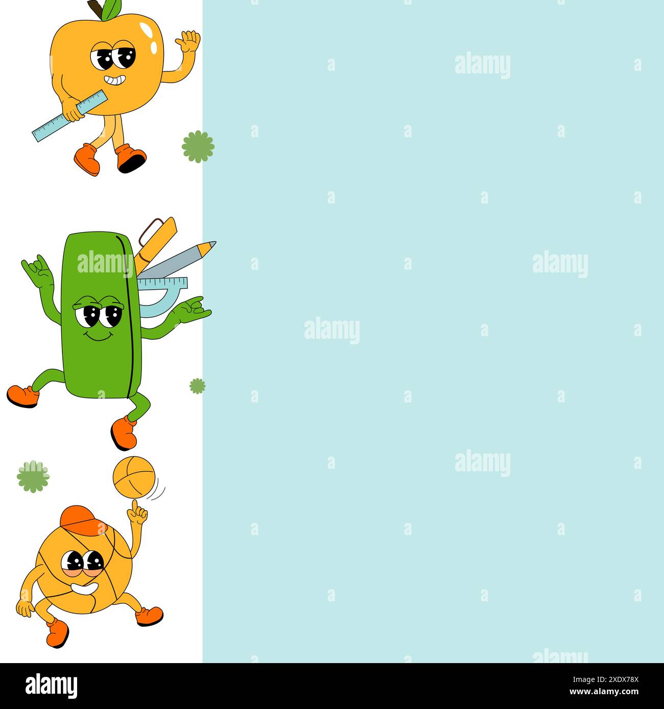 y2k background with school characters in retro 00s, 80s style. Can used ...