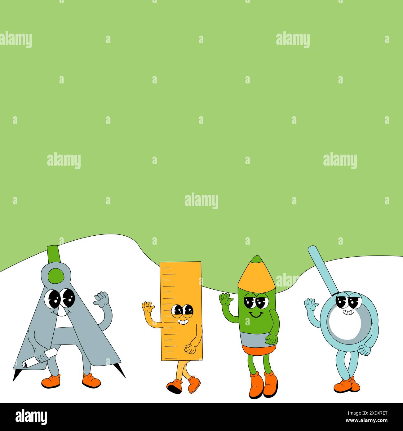 y2k background with school characters in retro 00s, 80s style. Can used ...