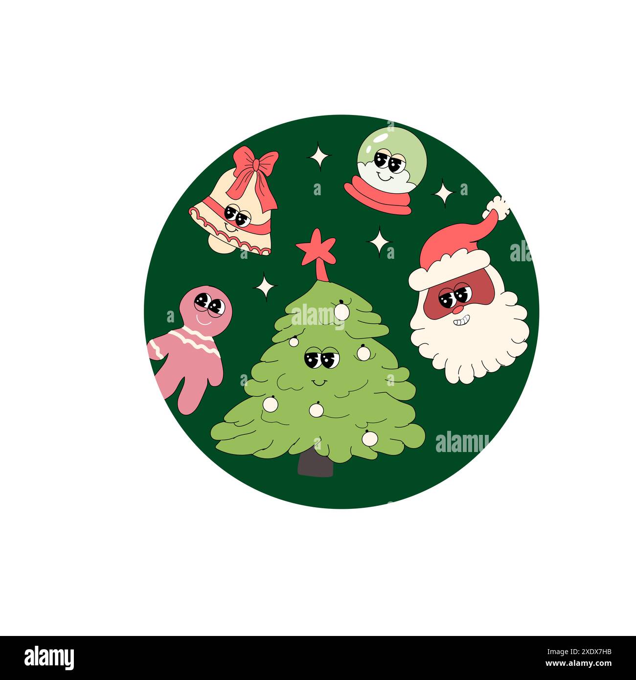 Vintage christmas card 70s Stock Vector Images - Alamy