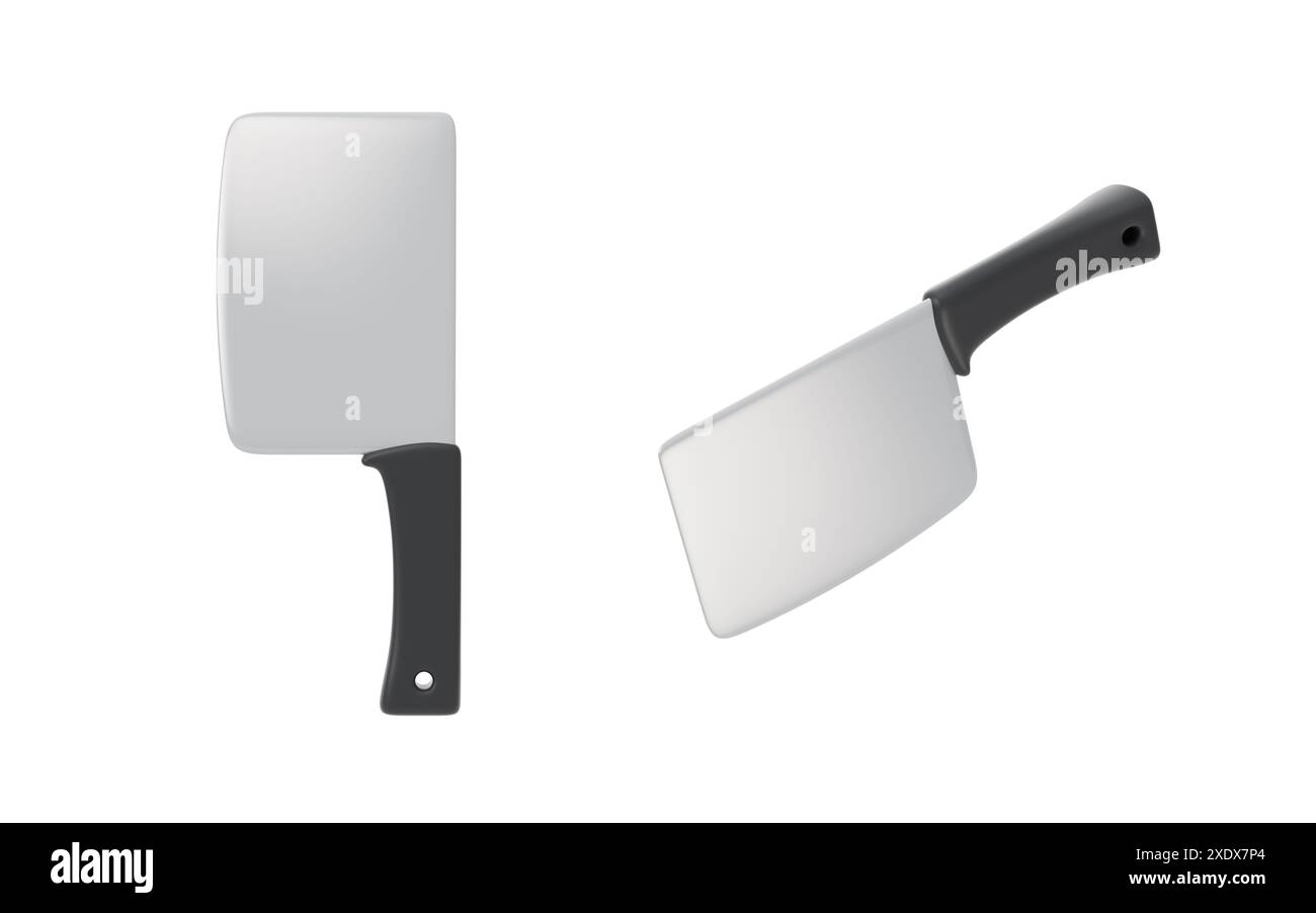 Cartoon style kitchen chef knife, 3d rendering. 3D illustration Stock ...