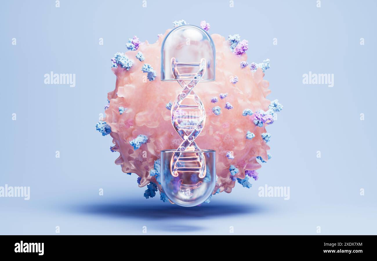 Lymphocytes and biomedical concept, 3d rendering. 3D illustration Stock ...