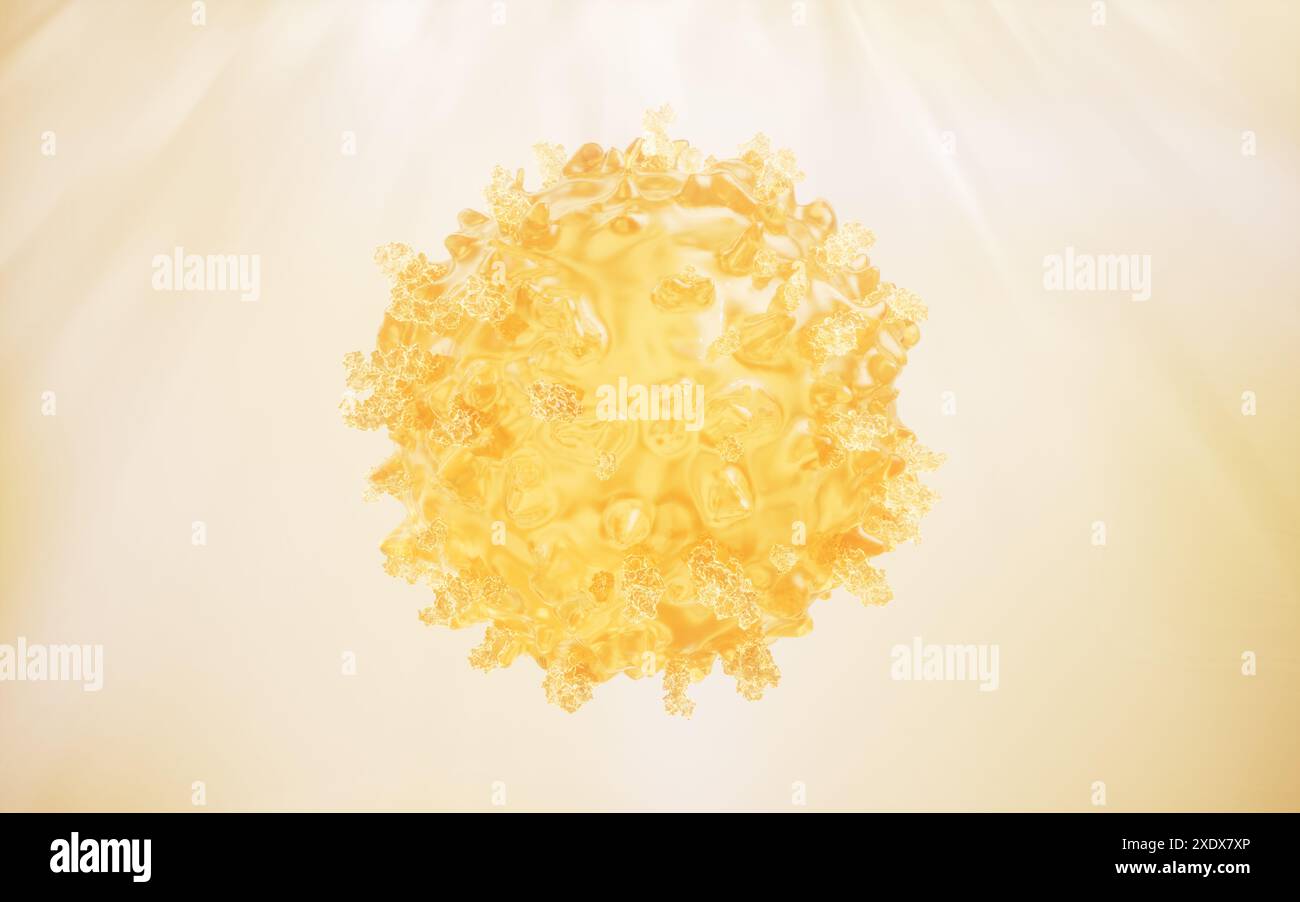 Lymphocytes and biological immune system, 3d rendering. 3D illustration ...