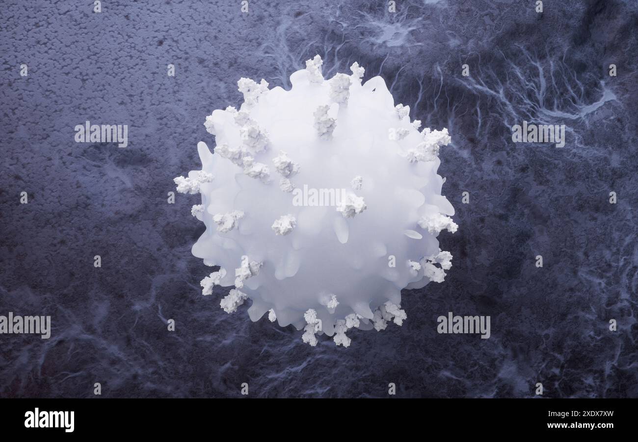 Lymphocytes and biological immune system, 3d rendering. 3D illustration ...