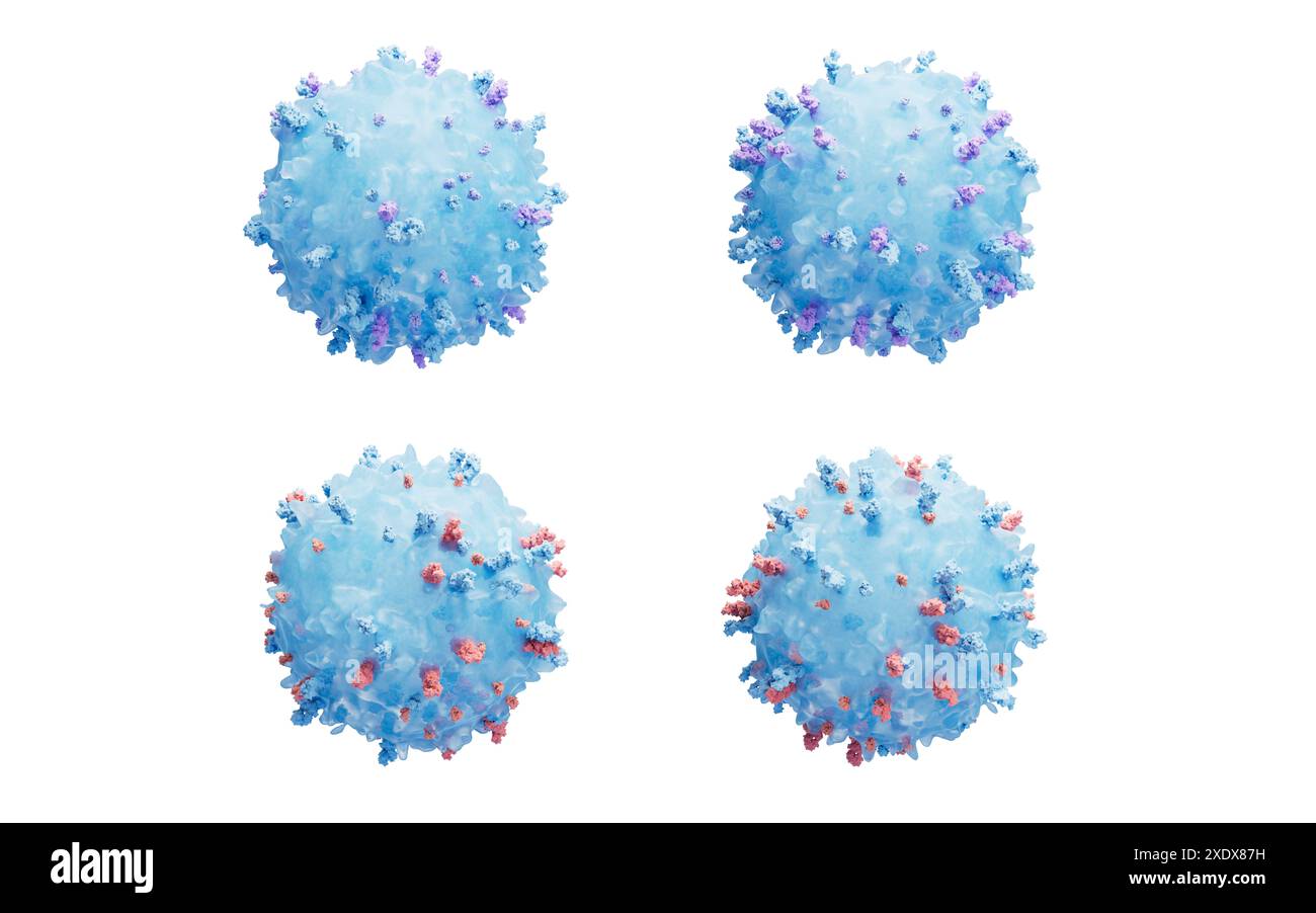 Lymphocytes and biomedical concept, 3d rendering. 3D illustration Stock ...
