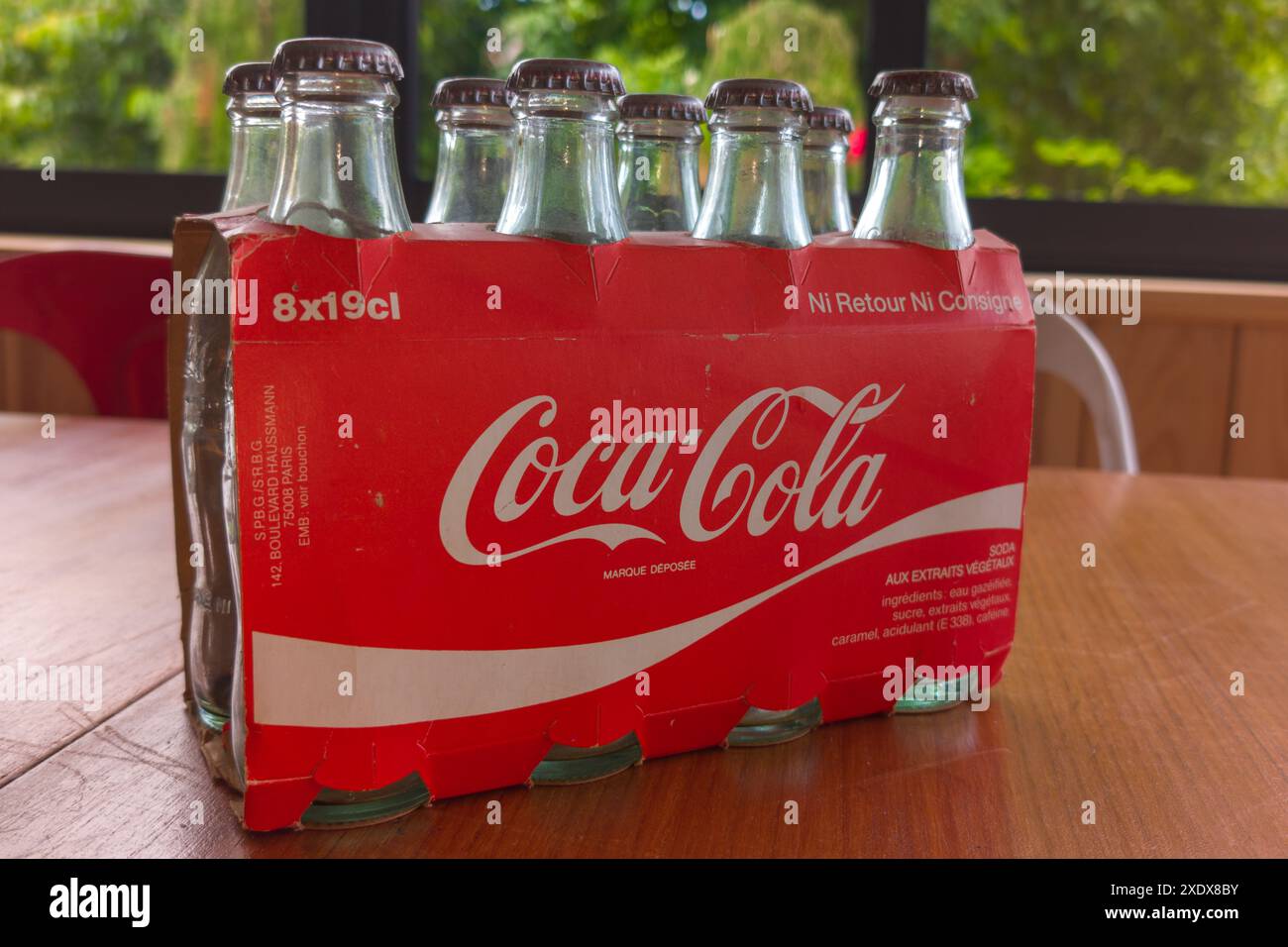 Bordeaux , France - 06 23 2024 : Coca Cola ancient packaging bottle ...