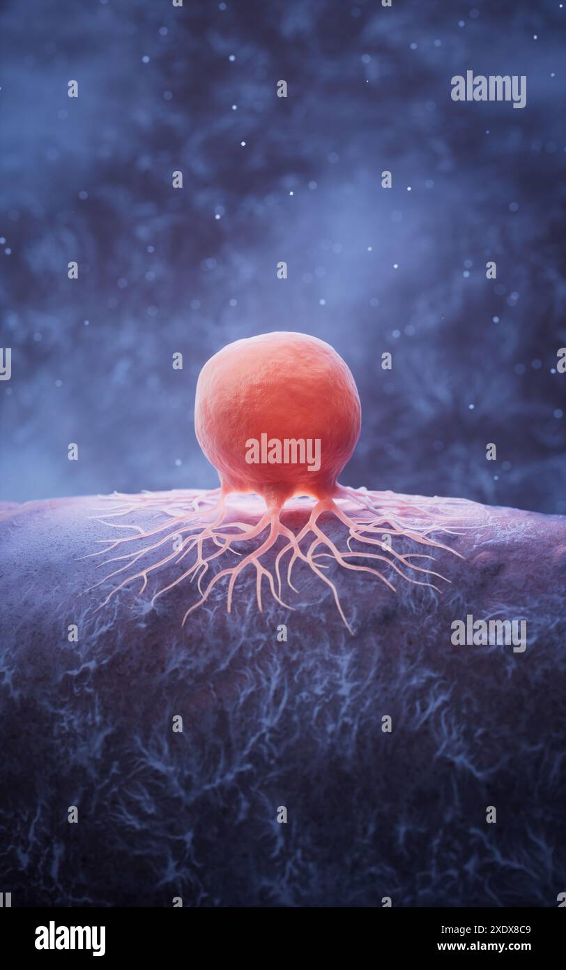 Biological cancer cell and disease, 3d rendering. 3D illustration Stock ...