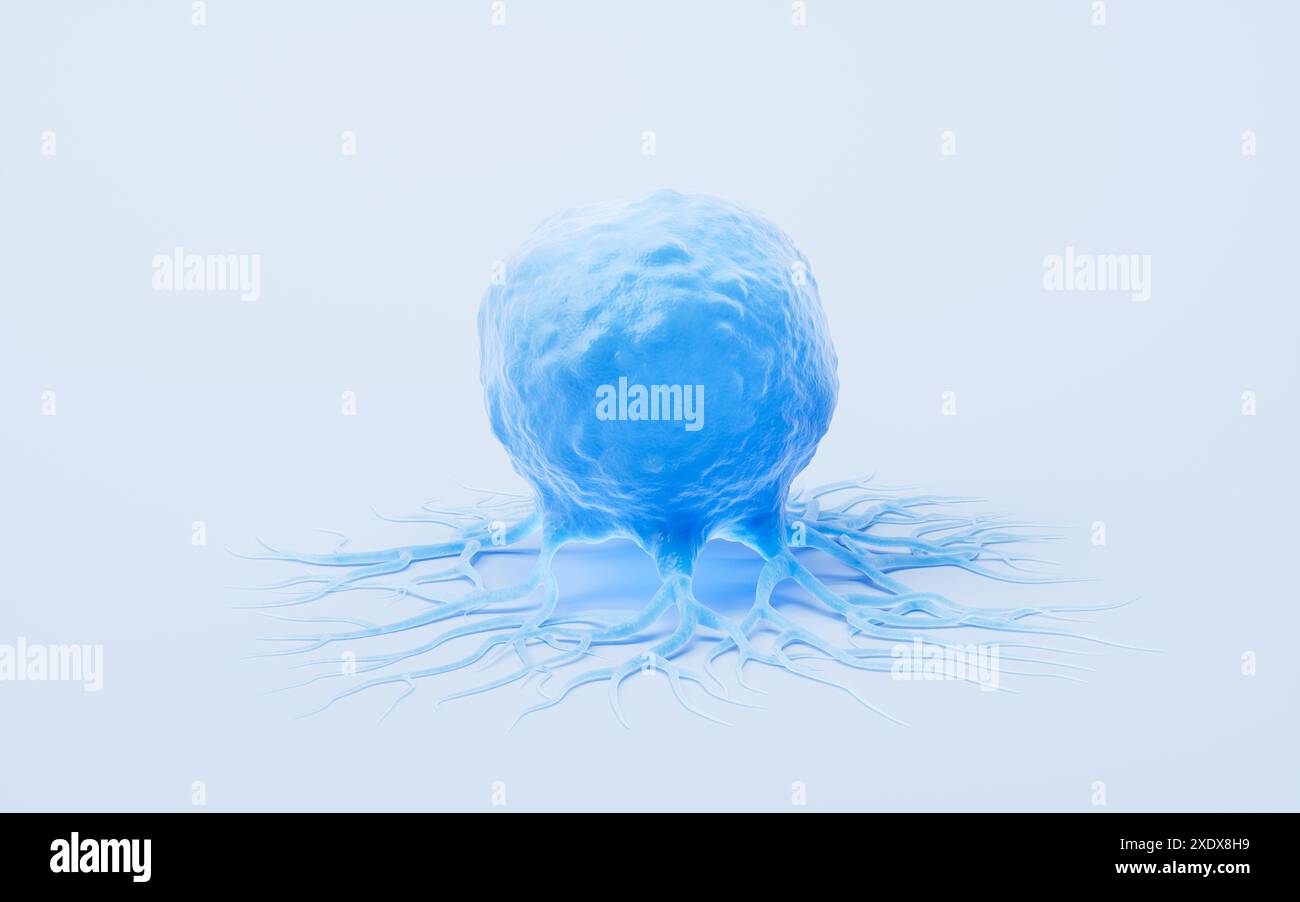 Biological cancer cell and disease, 3d rendering. 3D illustration Stock ...