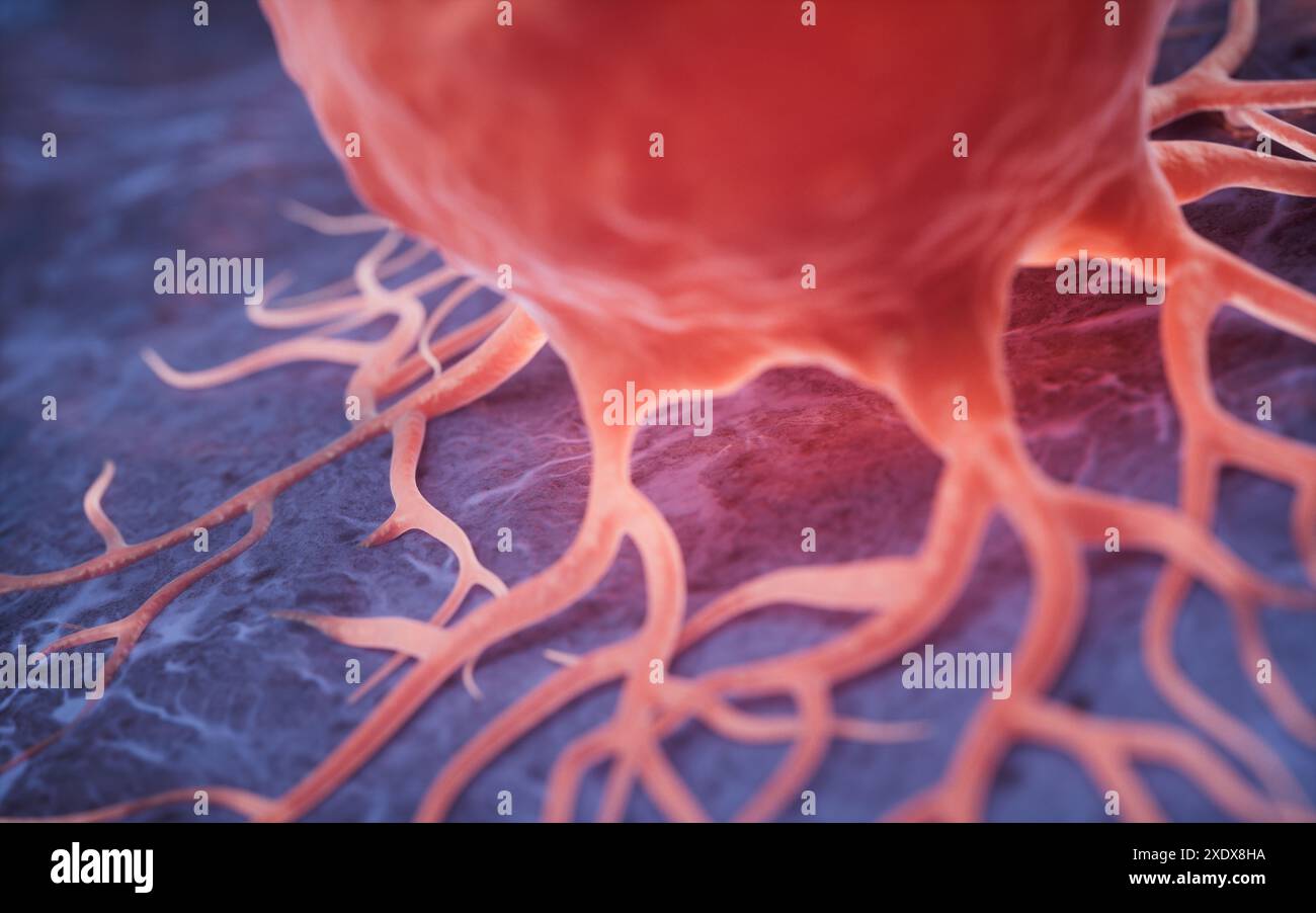 Biological cancer cell and disease, 3d rendering. 3D illustration Stock ...