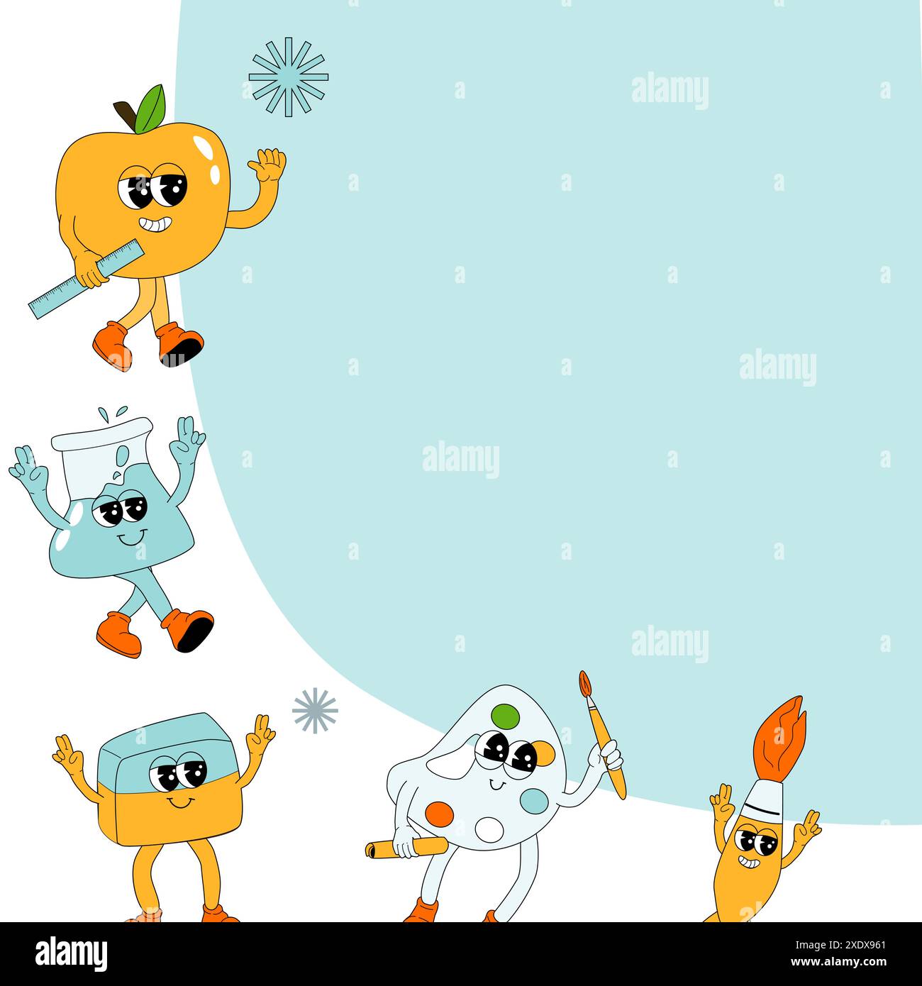 y2k background with school characters in retro 00s, 80s style. Can used ...