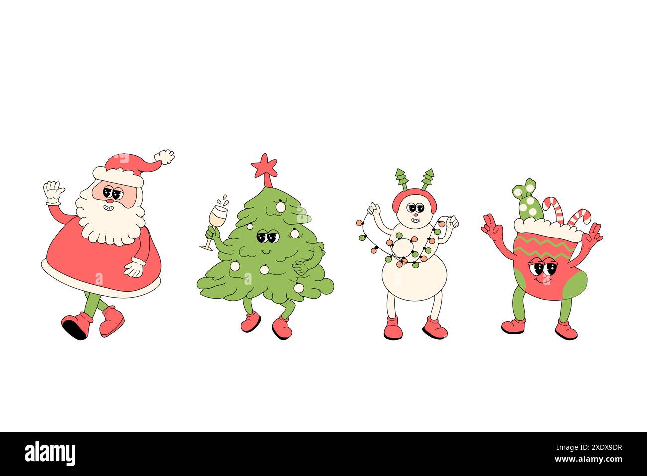 Groovy retro sticker party Cut Out Stock Images & Pictures - Alamy