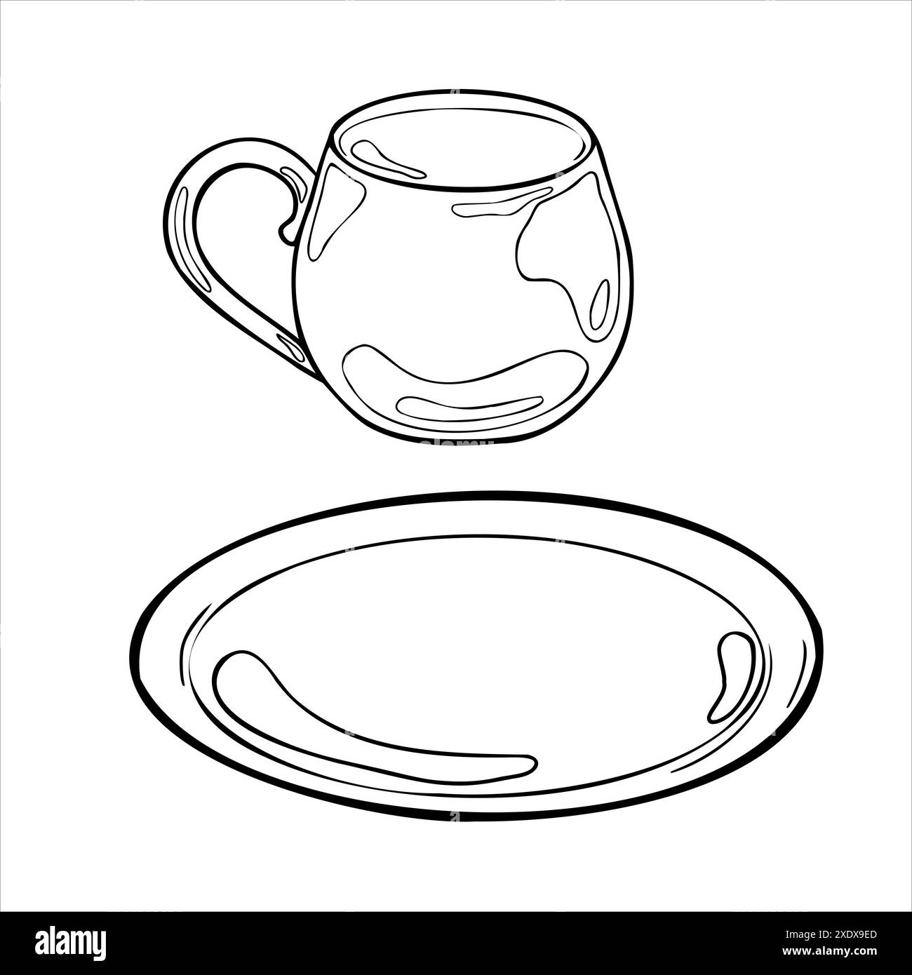 Hand painted plate decoration Stock Vector Images - Alamy