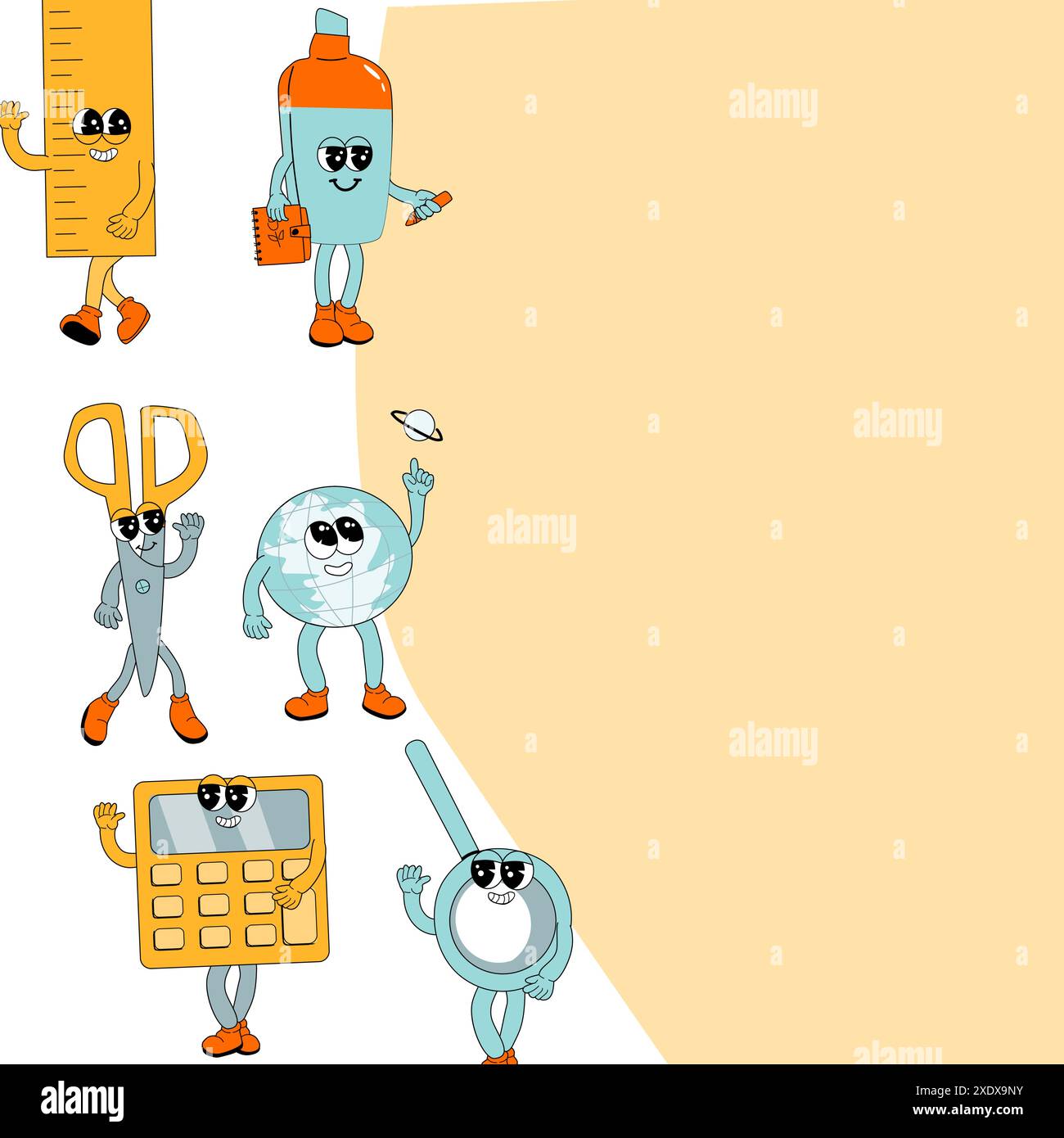 y2k background with school characters in retro 00s, 80s style. Can used ...