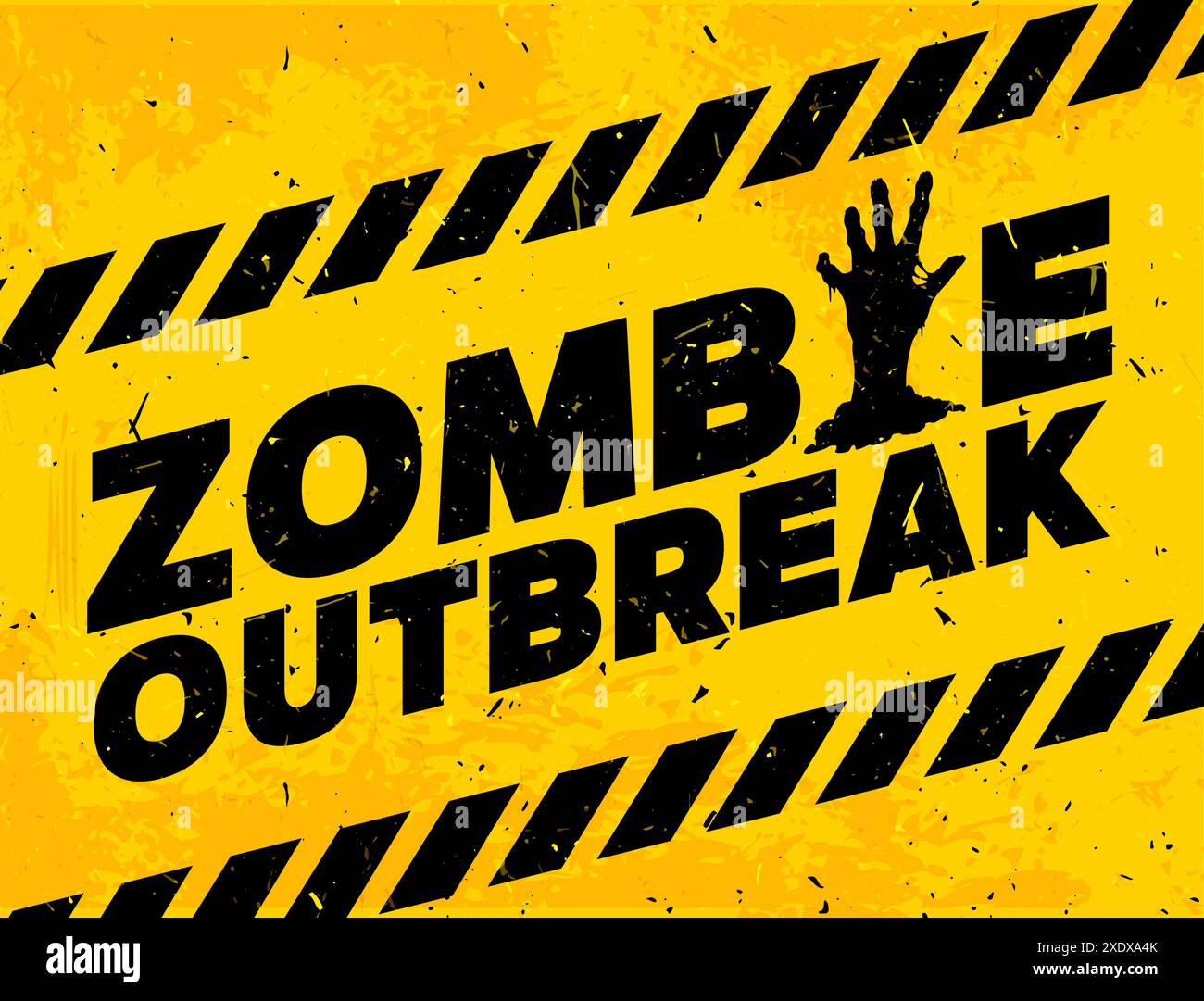 Zombie outbreak warning caution, Halloween, monster danger apocalypse ...