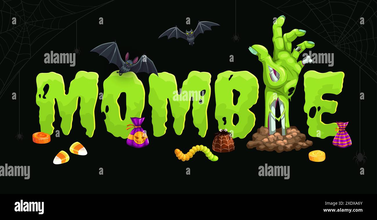Zombie zombie hand, Halloween banner. Fall season creepy background ...
