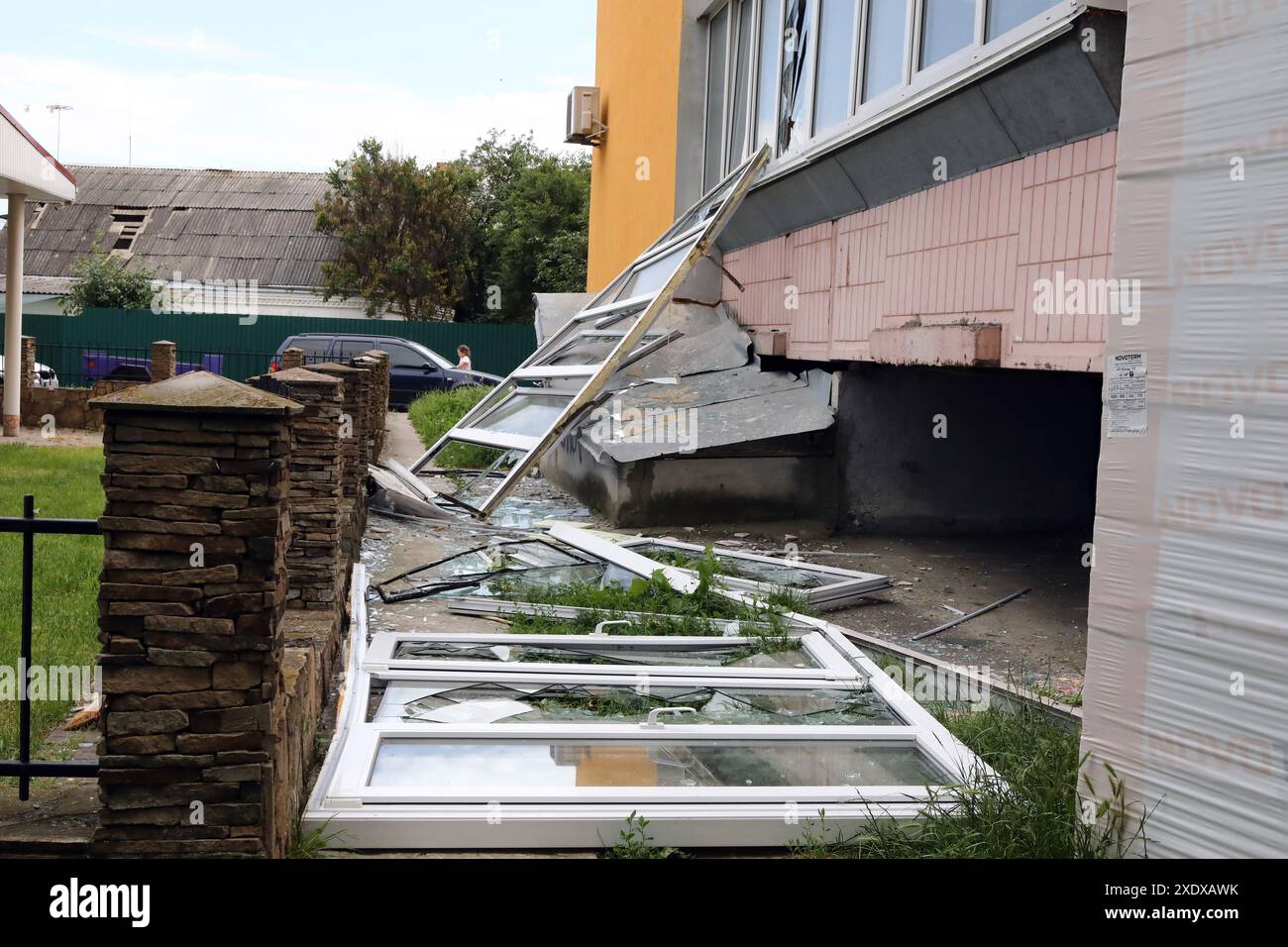 Non Exclusive: VASYLKIV, UKRAINE - JUNE 23, 2024 - Knocked-out windows ...