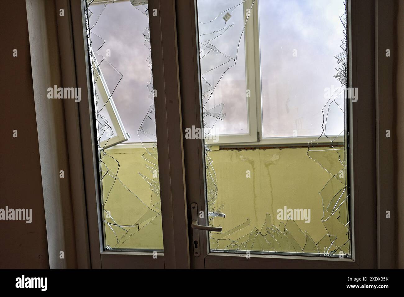 Non Exclusive: ODESA, UKRAINE - JUNE 24, 2024 - Smashed windows are ...