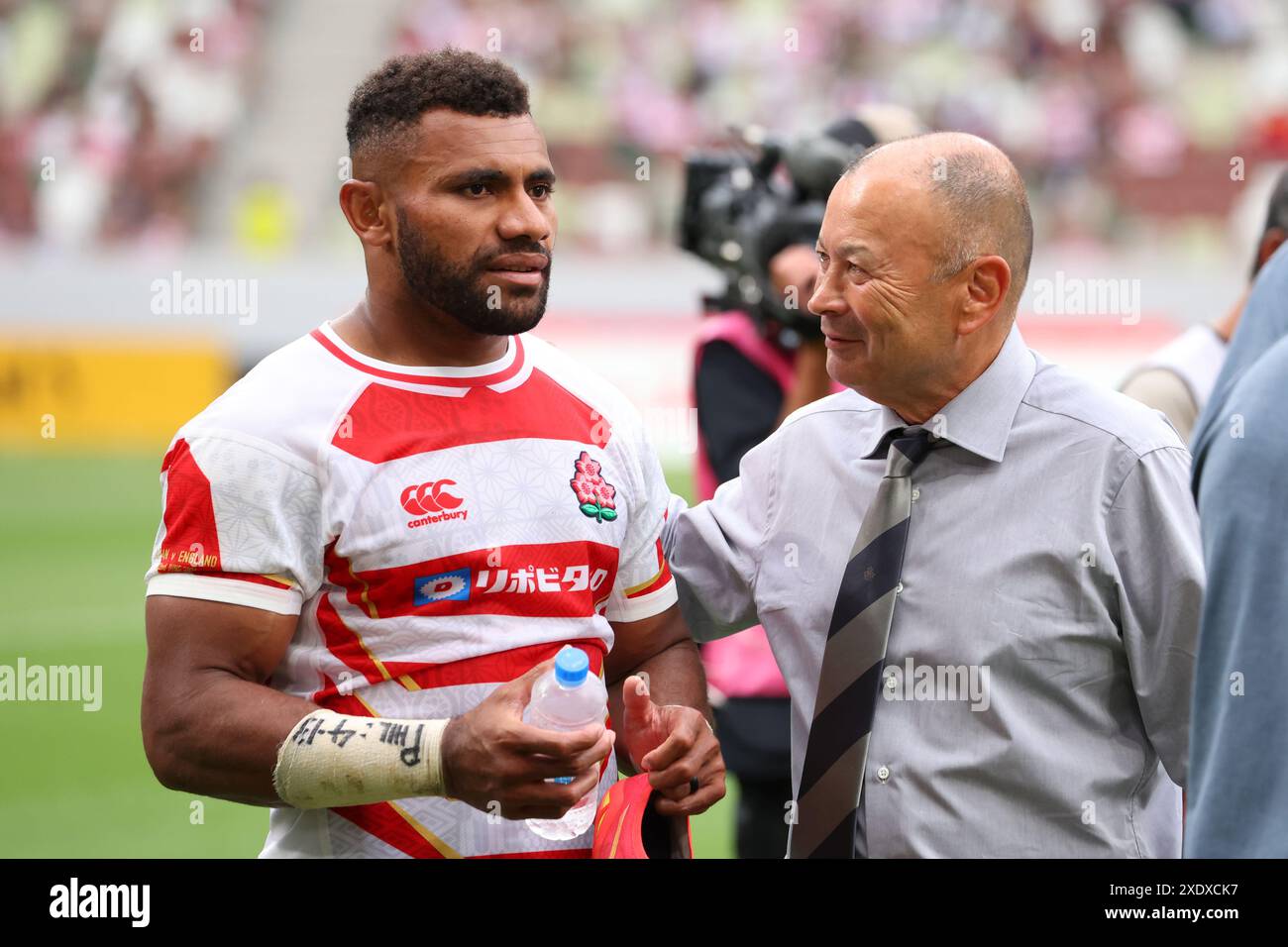 Tokyo, Japan. 22nd June, 2024. (L to R) Jone Naikabula, Eddie Jones ...