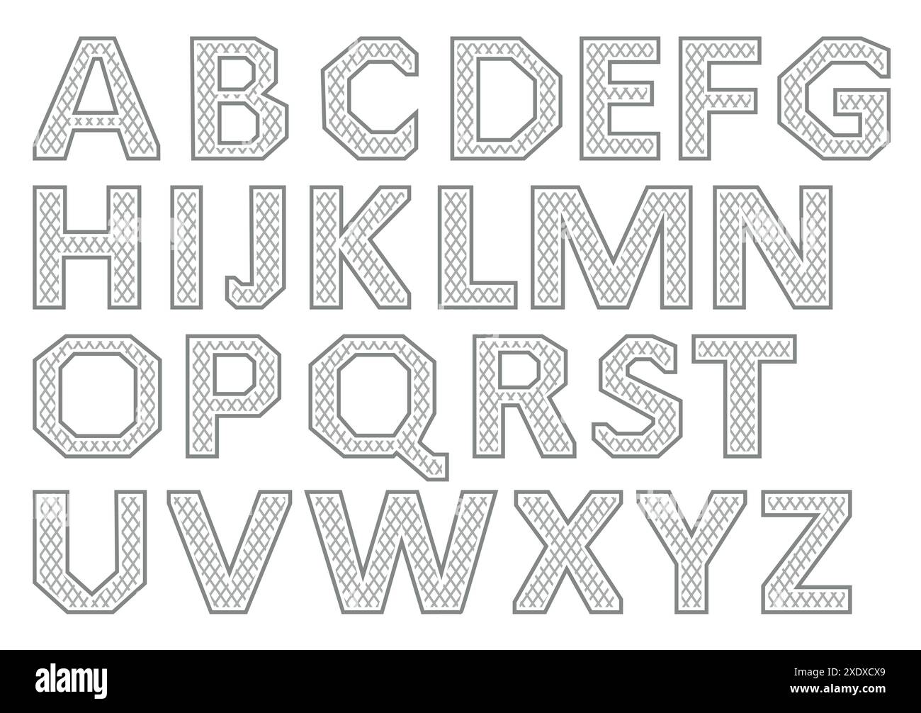 Vector Alphabet Set. Gray letters on a white background Stock Vector ...